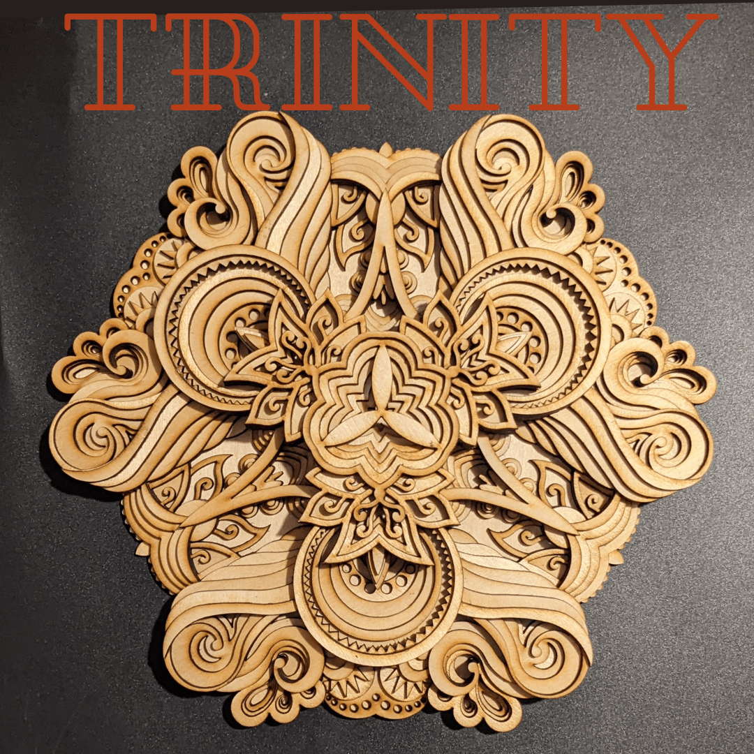 Trinity Mandala - White Rabbit Gameworks - Wood Art